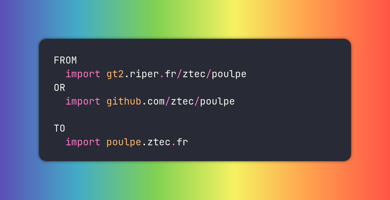 Un nom personnalisé pour les lib Go | Chez Zed